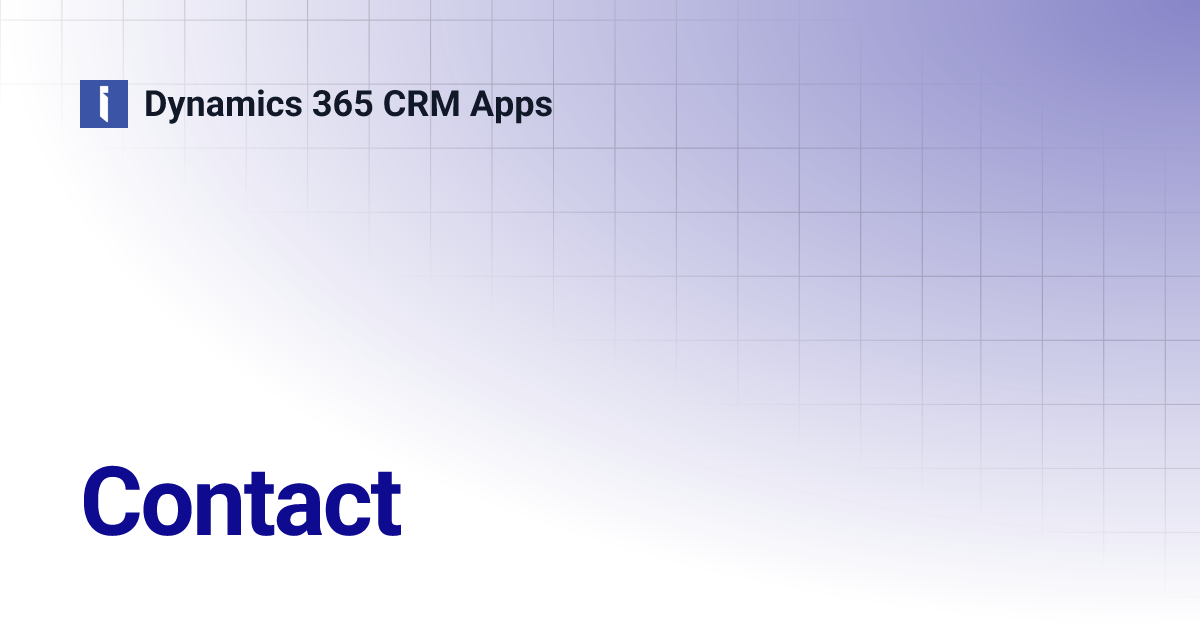 Contact | Dynamics 365 CRM Apps
